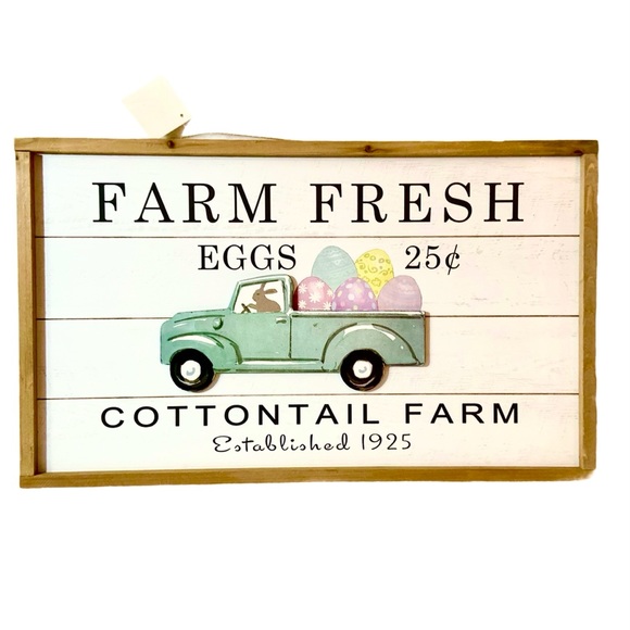 Wall Decor | Farm Fresh Eggs Cottontail Farm Sign Wgreen Truck | Poshmark